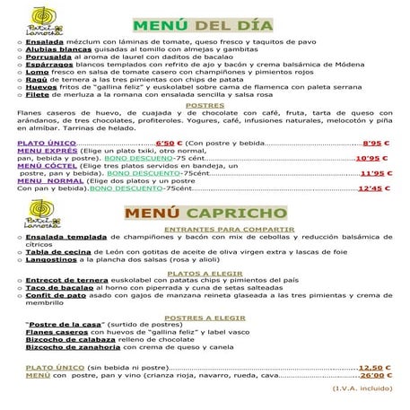 Menú del día | PDF