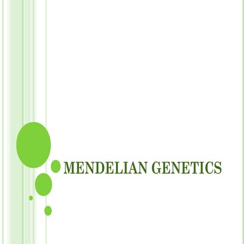 MENDELIAN GENETICS-BSMedTech 3A - CLDH-Ei | PPT