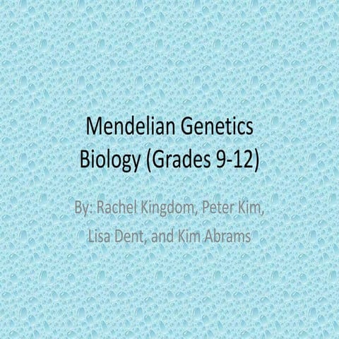 Mendelian genetics read5255 direct instruction lesson plan | PPTX