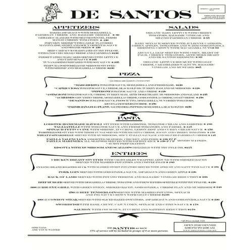 English Menú de santos | PDF