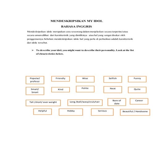 Mendeskripsikan my idol | DOCX
