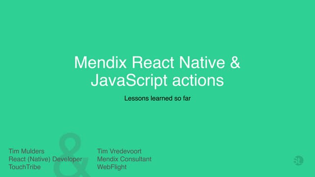 Mendix React Native And Javascript Actions Lessons Learned Ppt