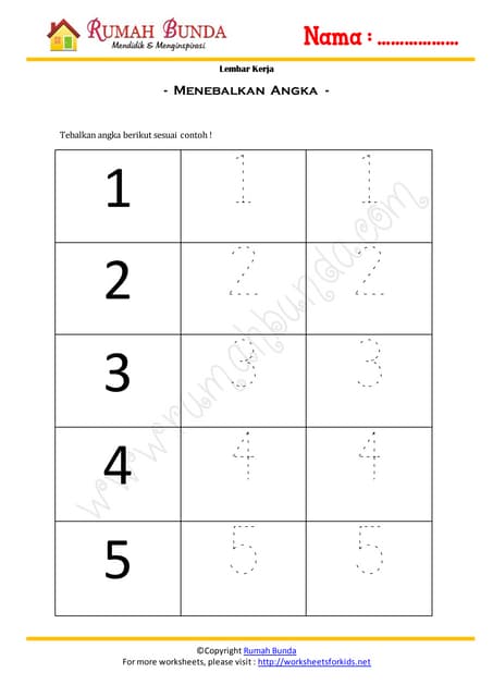 BELAJAR MENGENAL dan MENULIS ANGKA 123 | PDF