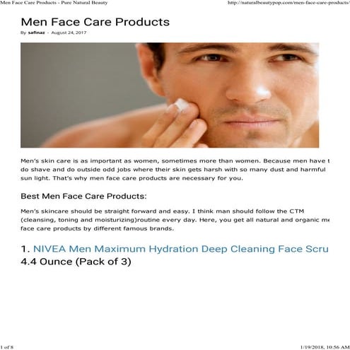 Men Face Care Products | PDF