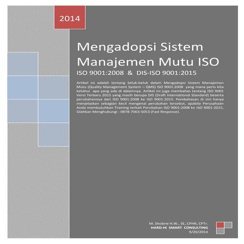 Mengadopsi Sistem Manajemen Mutu ISO | PDF