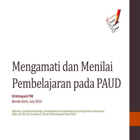 Mengamati dan menilai pembelajaran paud | PDF