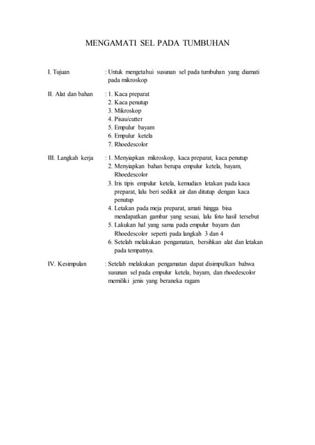 Pembuatan preparat segar | PPT