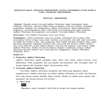 Mengedit foto menggunakan photoshop | DOCX