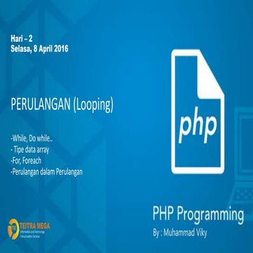 Mengetahui macam macam perulangan pada php | PPTX