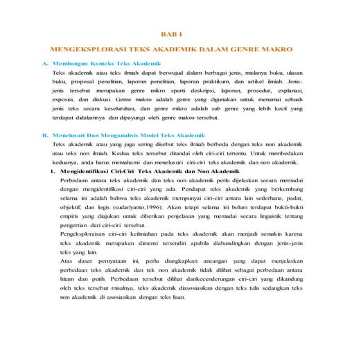 Mengeksplorasi teks akademik dalam genre makro | DOCX