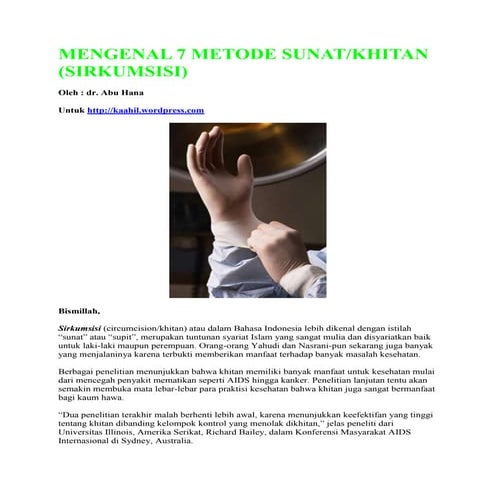 Mengenal 7 metode sunat | DOCX