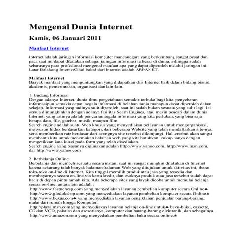 Sejarah perkembangan internet (power point) | PPTX