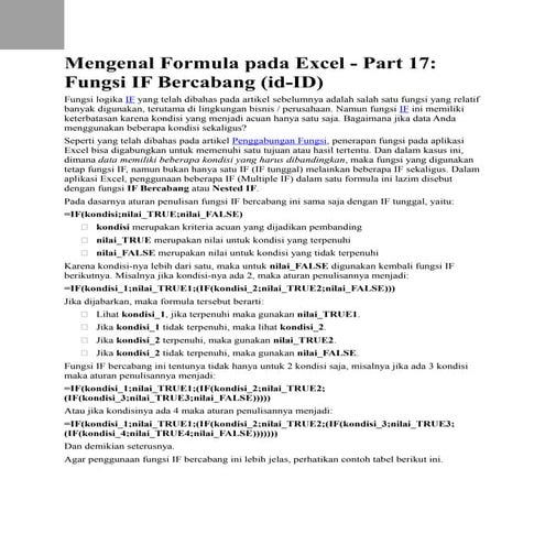 Mengenal fungsi if dan logika pada excel | RTF