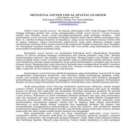 Mengenal gifted visual_spatial_learner | PDF
