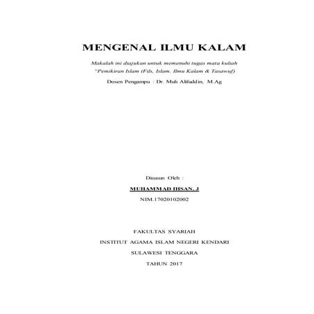 Mengenal Ilmu Kalam Docx