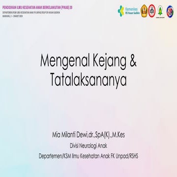 Mengenal kejang serts tatalaksana kejang | PDF
