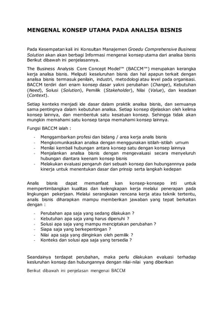 Mengenal konsep utama pada analisa bisnis | PDF Mengenal konsep utama pada analisa bisnis | PDF