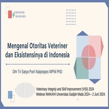 Mengenal Otoritas Veteriner dan Eksistensinya di Indonesia - IMAKAHI VISI 2024 UGM, 2 Juni 2024 ...