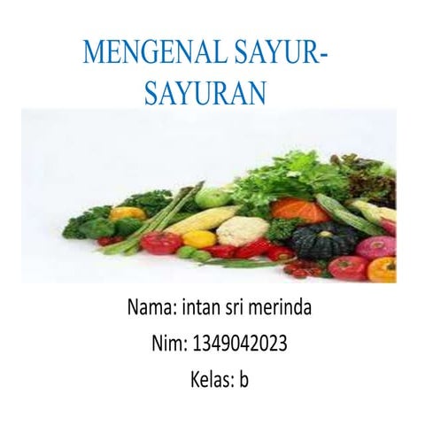 Mengenal sayur sayuran | PPTX