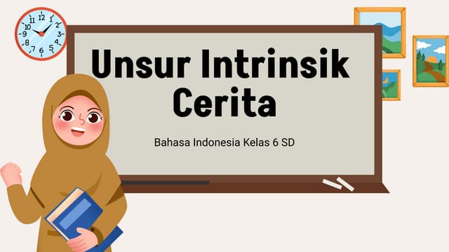 Mengenal Unsur Intrinsik Cerita Presentasi Cream Ilustrasi | PDF