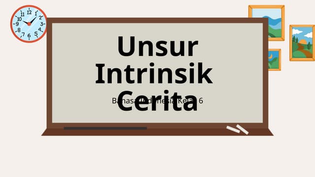 Mengenal Unsur Intrinsik Cerita Presentasi Cream Ilustrasi | PDF