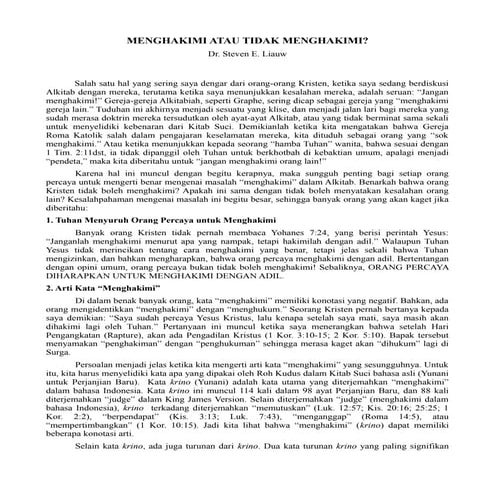 Menghakimi | PDF