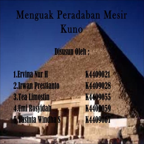 ppt sejarah peradaban Mesir kuno Akifah Naila Hamid | PDF