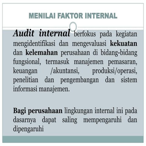 Menilai faktor internal | PPTX