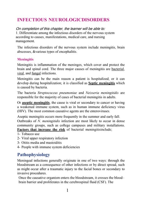 Meningitis | PPTX | Brain and Nervous System Disorders | Diseases and ...