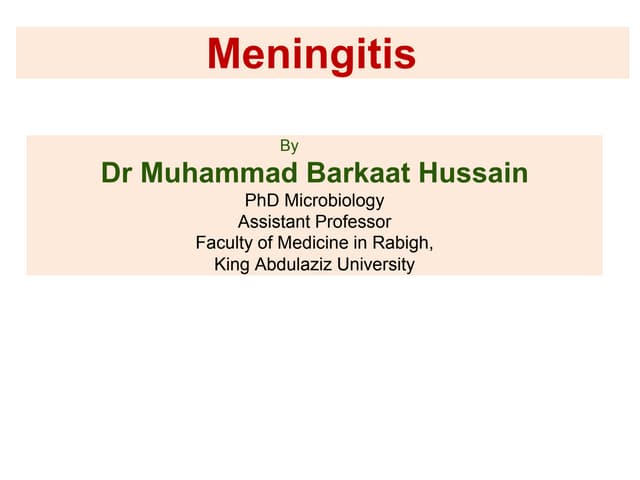 Meningitis | PPTX