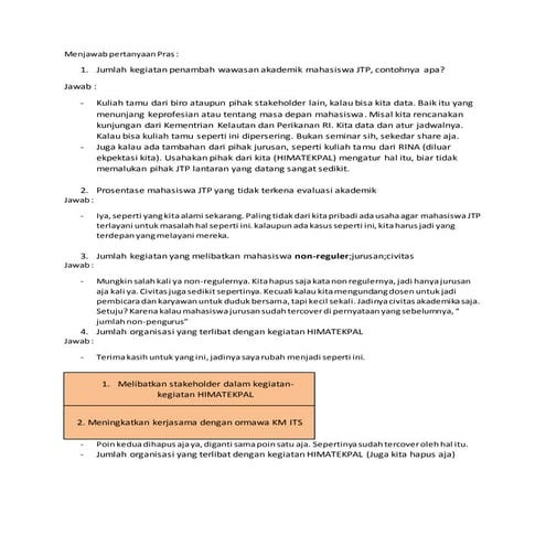 Menjawab pertanyaan pras terkait bsc | PDF