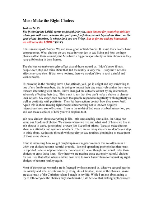 Choices Have Consequences | DOC