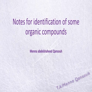 identification of some organic compounds | PPT