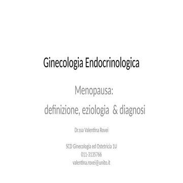Menopausa: definizione e diagnosi....... | PPTX