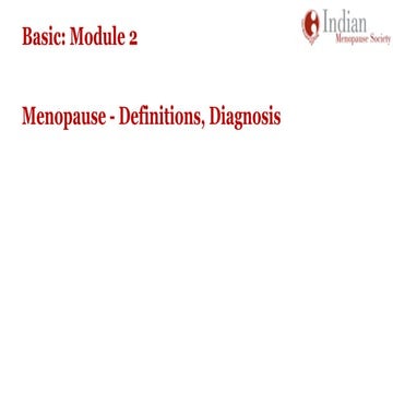 Menopause - Stages its diagnosis and treatment | PDF