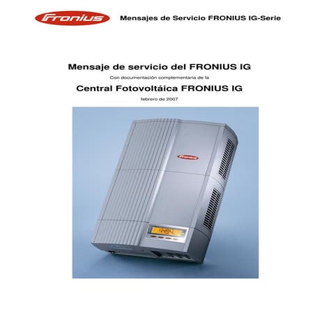 Mensaje error fronius | PDF