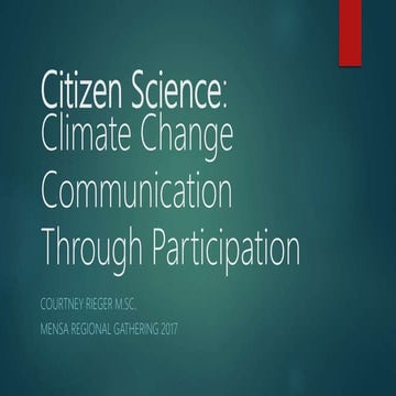 Citizen Science: Climate Change Communication Through Participation | PPTX
