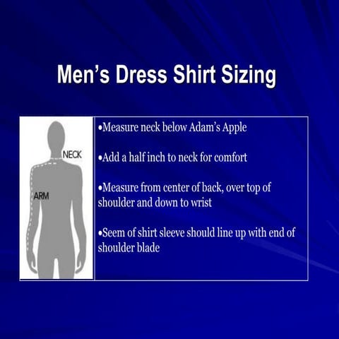 Men's Dress Sizing Guide | PPT