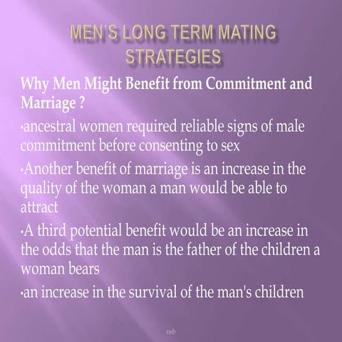 Men's long term mating strategy | PPT