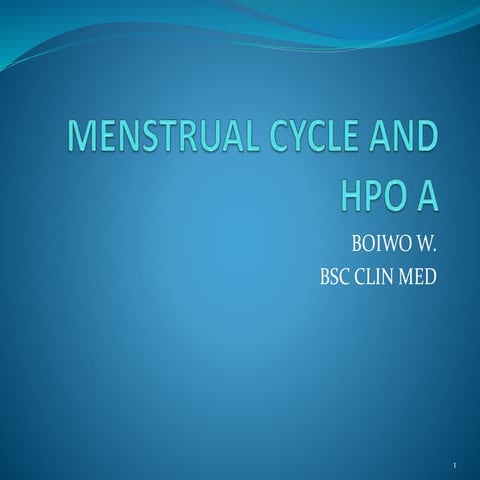 Physiology of Menstrual Cycle. | PPTX