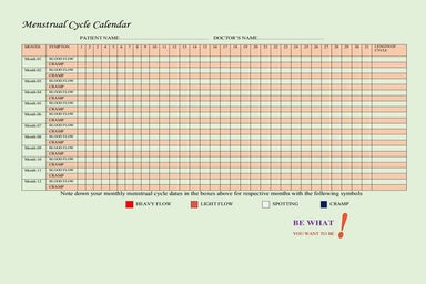 Menstruation Cycle Calendar