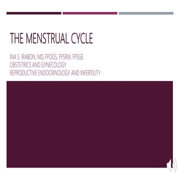 Menstrual cycle lecture dr irabon | PPTX