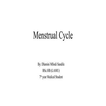 Menstrual Cycle Presentation For Gynaecology | PPTX