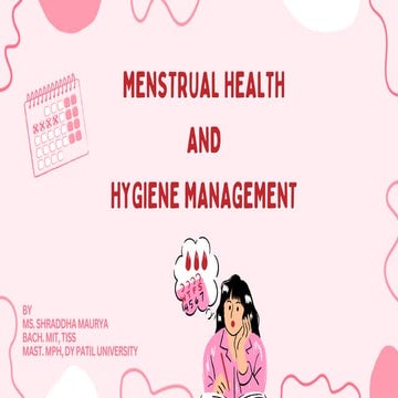 Menstrual Health And Hygiene Management Pdf