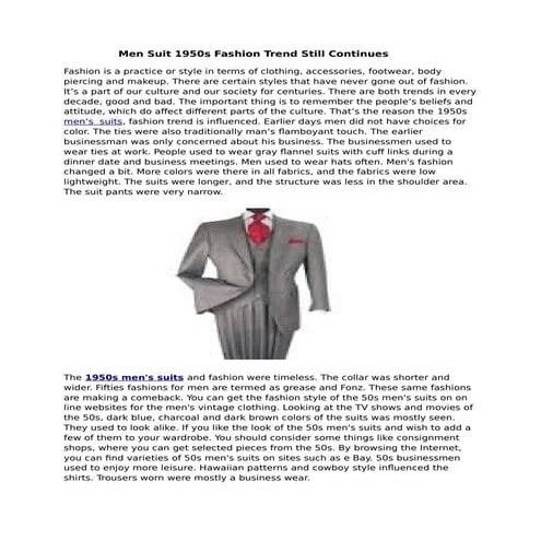 50s Fashion Trends Men