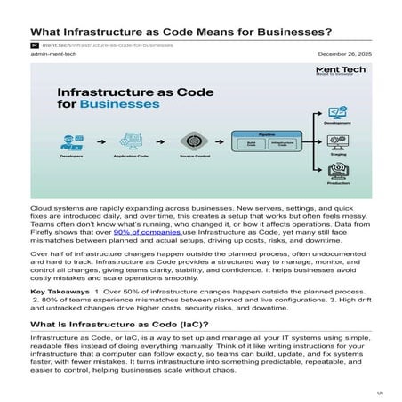 What Infrastructure as Code Means for Businesses? | PDF