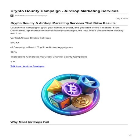 Crypto Bounty Campaign - Airdrop Marketing Services | PDF