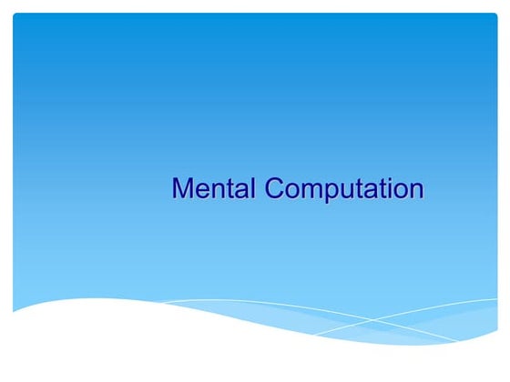 Mental math | PDF