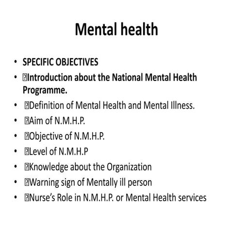 Unit-1 Introduction, Mental Health Nursing | PPTX