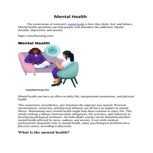 Understanding Mental Health and Mental Illness | PPT
